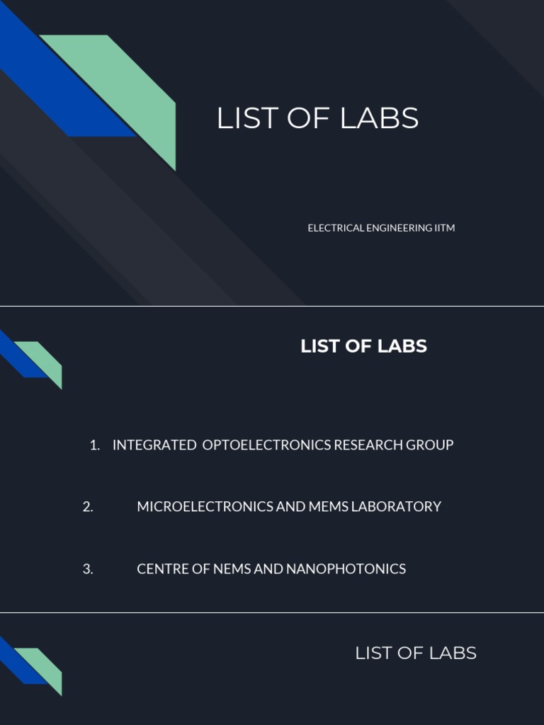 MEMS Laboratory at IITM Overview | PDF