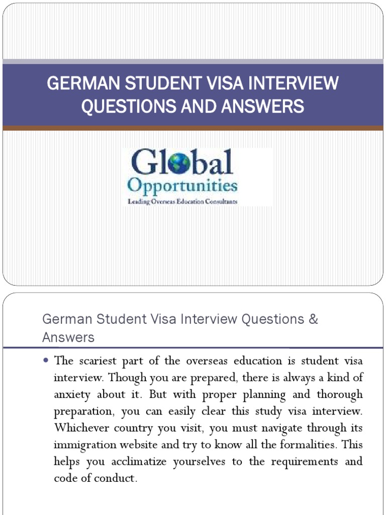 German Student Visa Interview Guide | PDF | Germany | World Politics