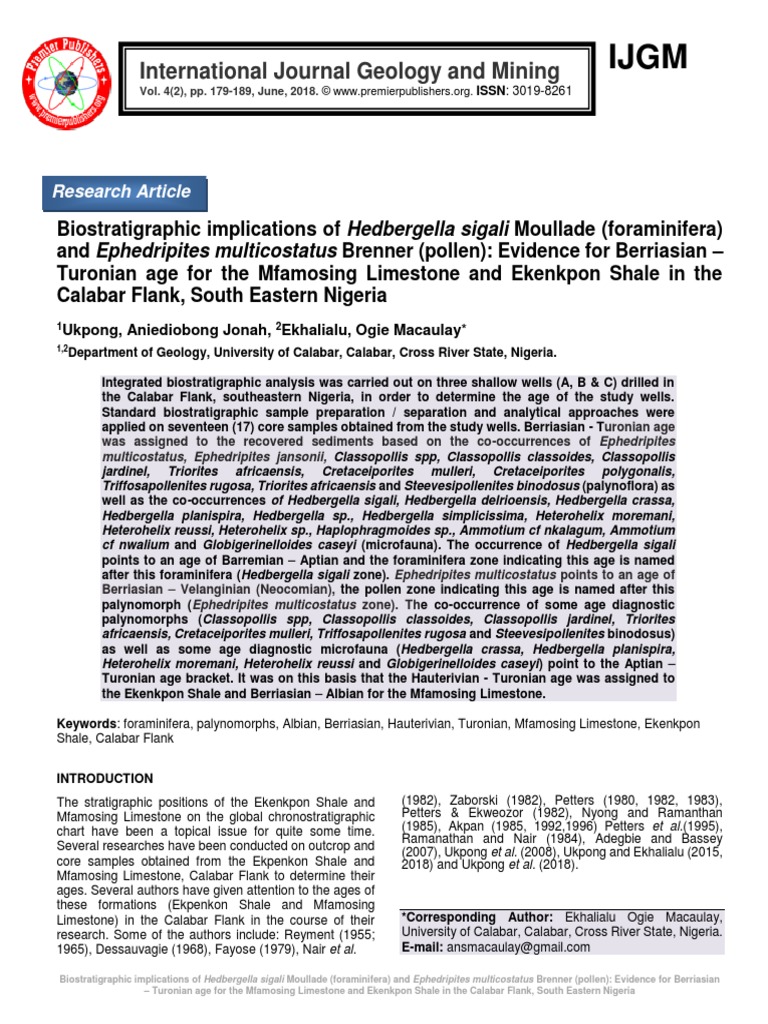 Biostratigraphic implications of Hedbergella sigali Moullade ...