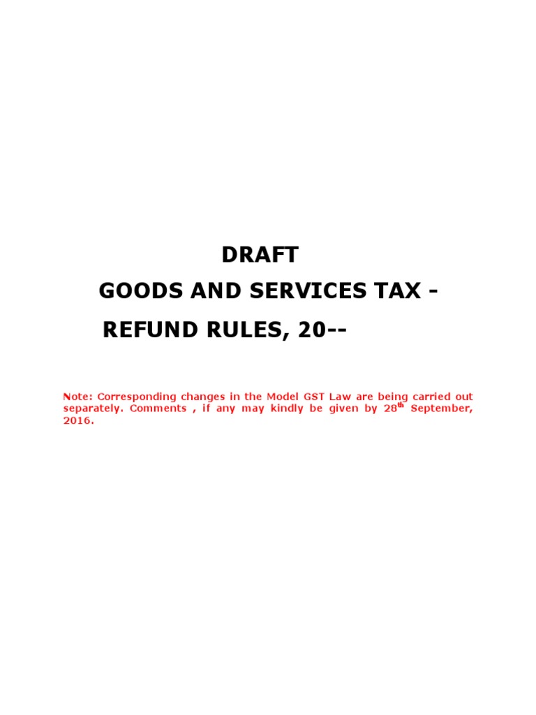 Draft Refund Rules | PDF | Tax Refund | Invoice