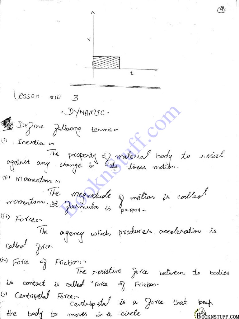 Matric Part1 9th Class Chapter No 3 Physics Notes Lahore Board | PDF