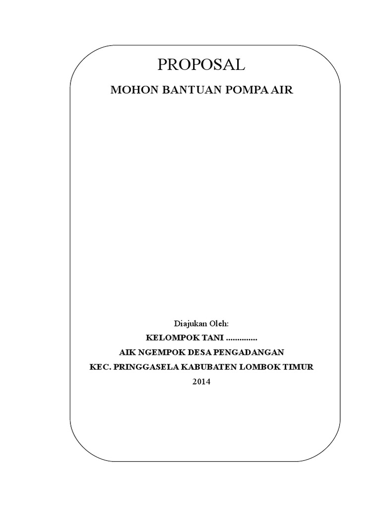 PROPOSAL Pompa Air | PDF