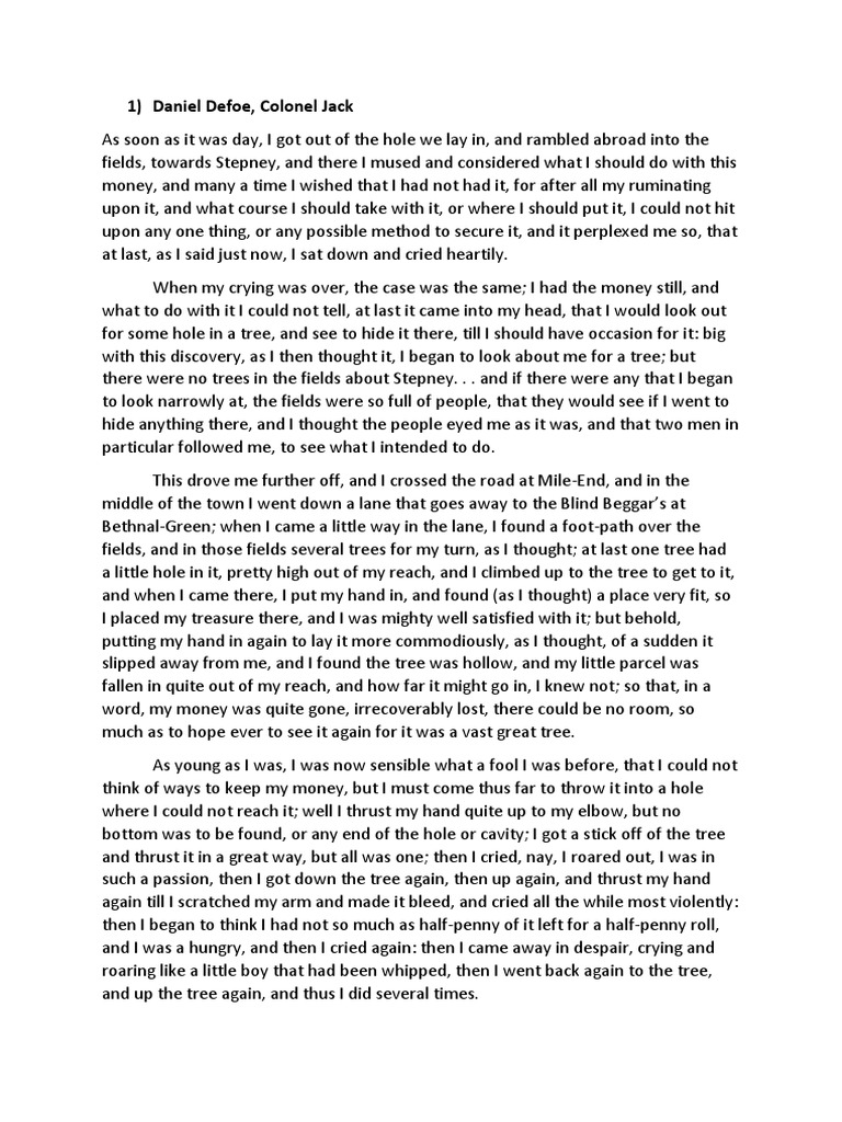 Daniel Defoe, Colonel Jack | PDF