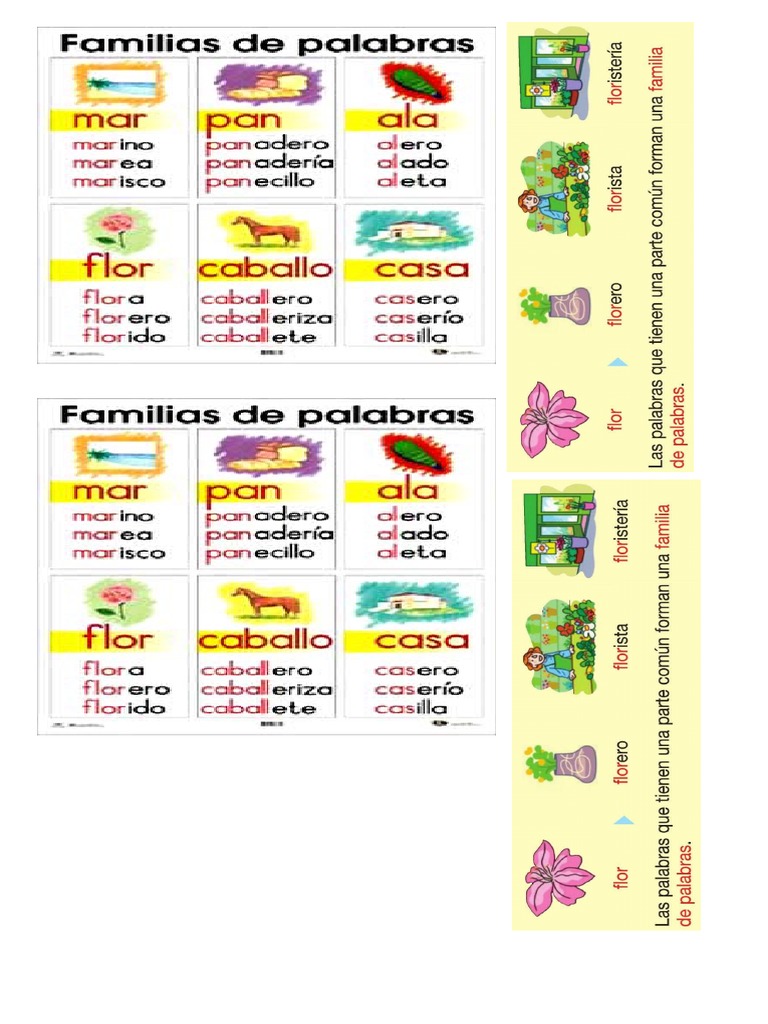 Hojas De Trabajo De Familias De Palabras Para Imprimir Gratis Familia