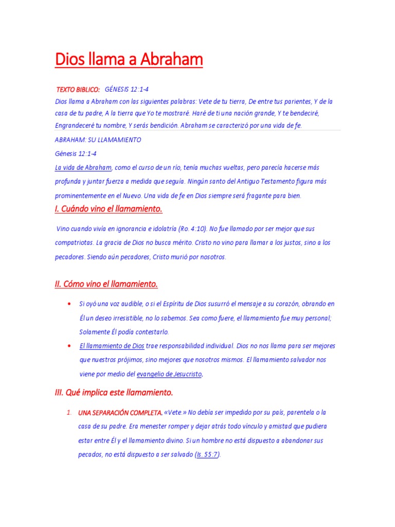 Dios Llama A Abraham | PDF | Cristo (título) | espíritu Santo
