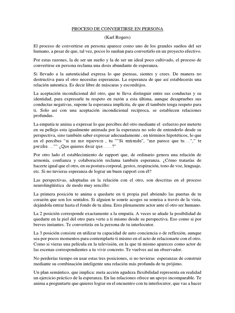 Proceso de Convertirse en Persona | PDF | Mente | Temor