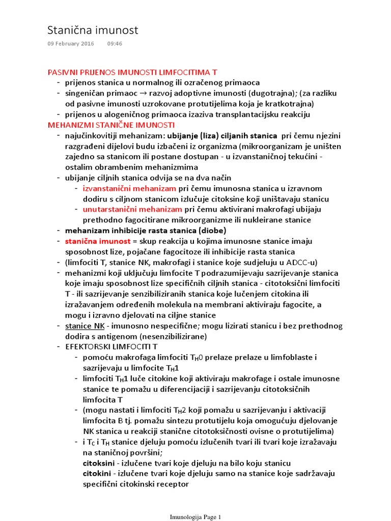 Stanična Imunost | PDF