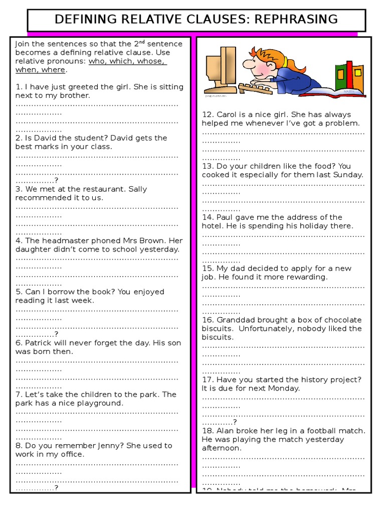 Defining Relative Clauses 1 | PDF