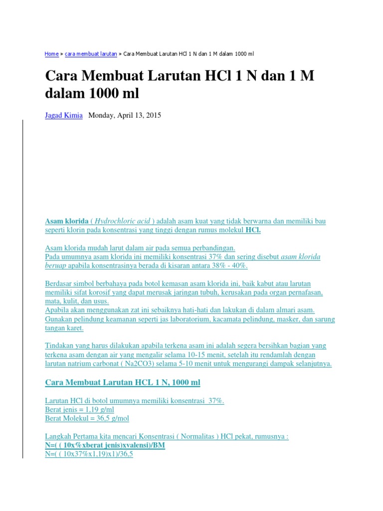 Hcl 1 N Buat Pdf