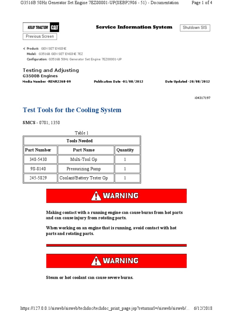 Test Tools For The Cooling System | PDF | Rotating Machines ...