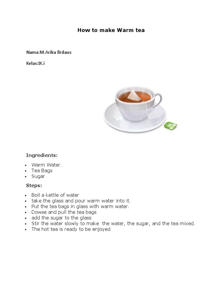 How To Make Warm Tea | PDF | Tea | Asian Cuisine