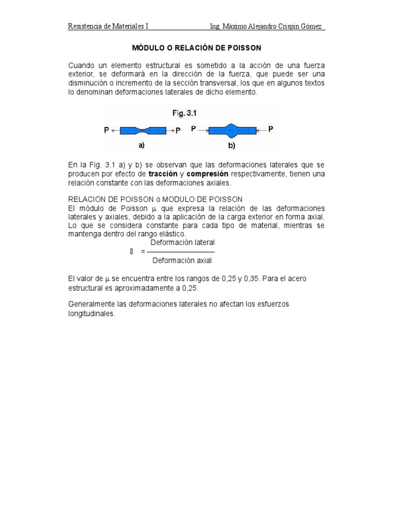 Modulo o Relacion de Poisson | Descargar gratis PDF | Mecanica clasica ...