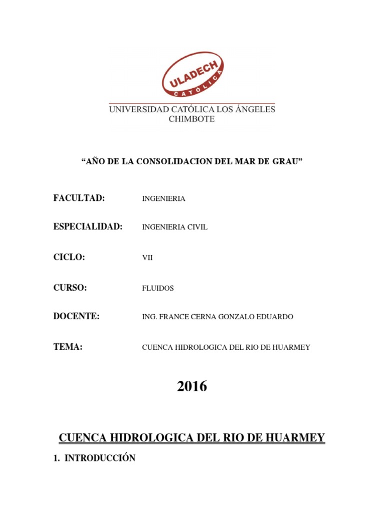 Cuenca Hidrologica Del Rio de Huarmey | PDF | Cuenca de drenaje | Río
