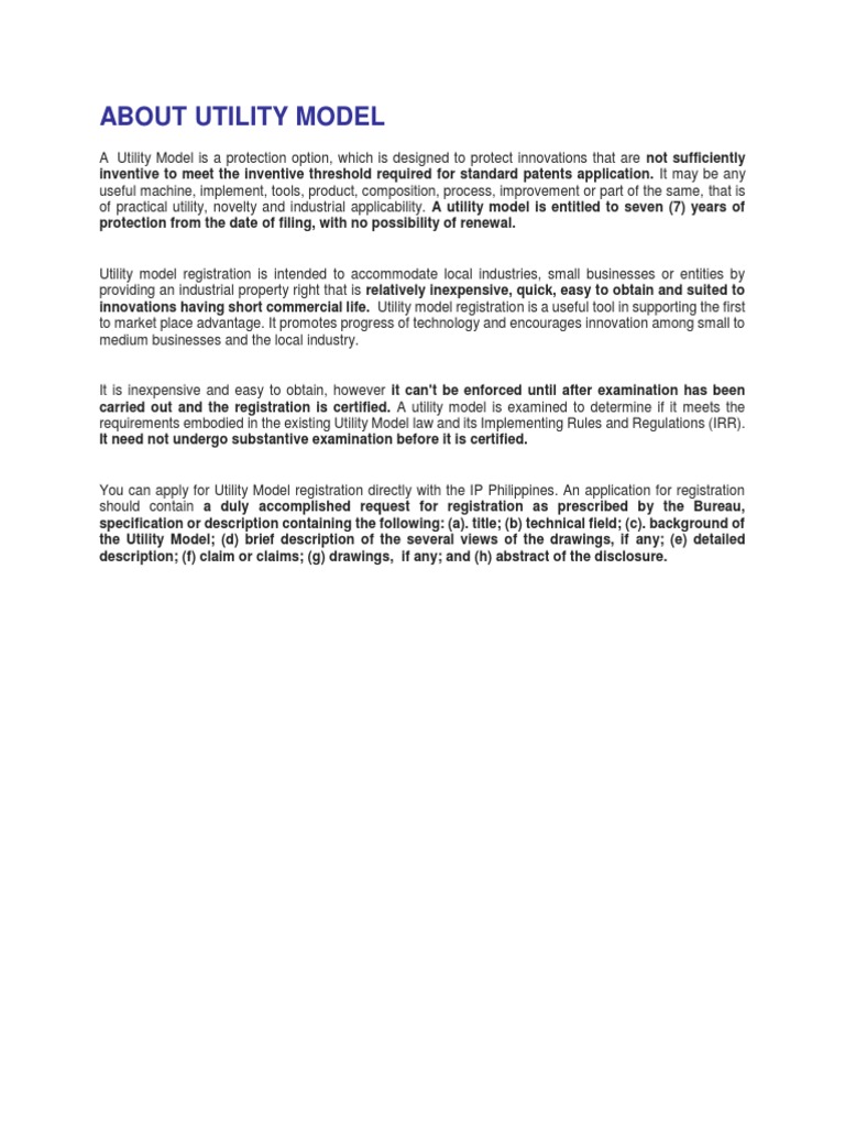 Understanding Utility Models in IP | PDF | Patent Application ...