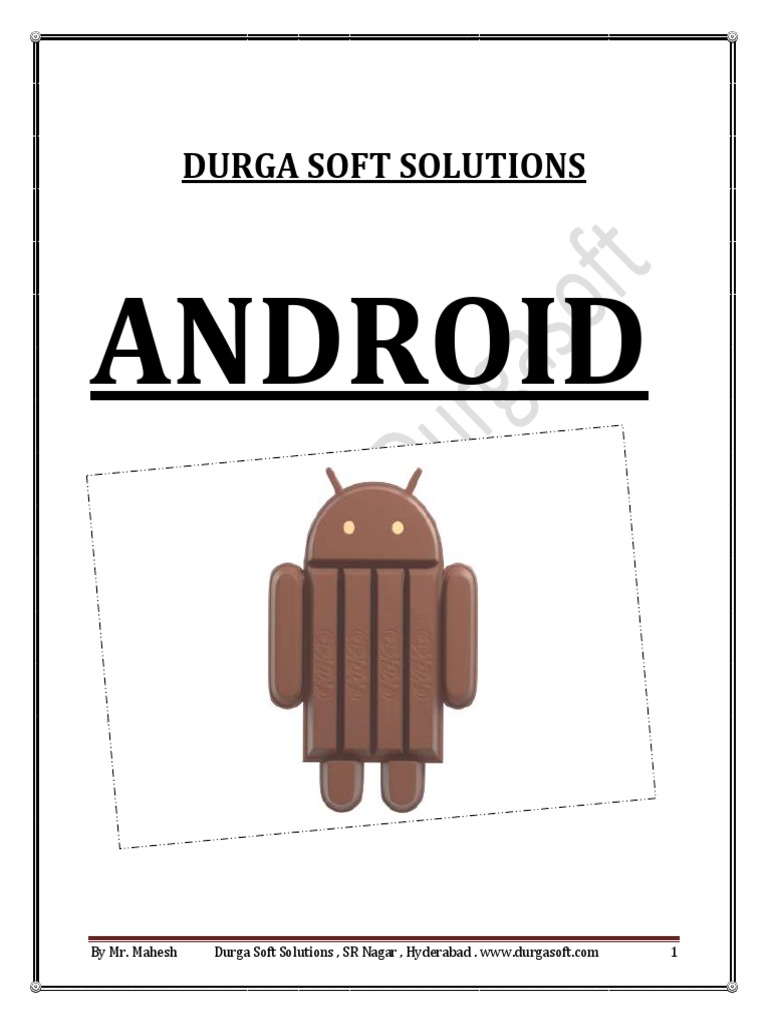 ANDROID - UI - Material by MR Mahesh at DurgaSoft | PDF | Eclipse (Software) | Android ...