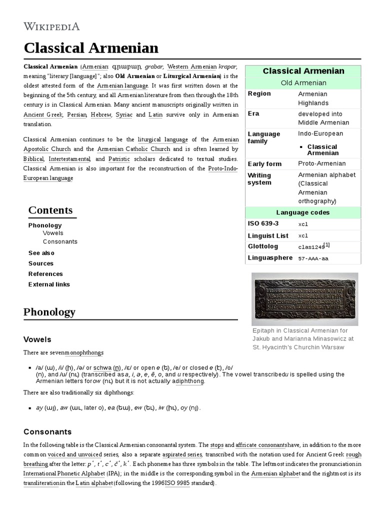 Classical Armenian | PDF | Languages Of Asia | Semiotics