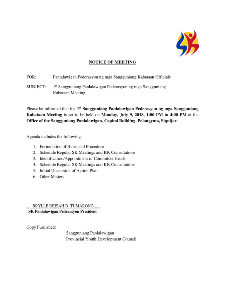 Notice of Meeting SK | PDF