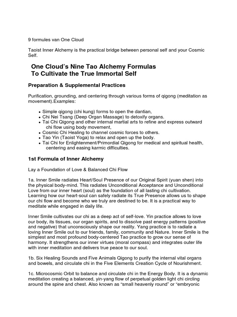 9-Formules-Van-One-Cloud One Cloud's Nine Tao Alchemy Formulas | PDF ...