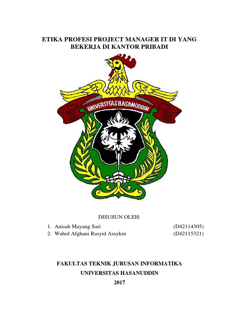 Etika Profesi Project Manager It Di Yang Bekerja Di Kantor Pribadi 2 | PDF