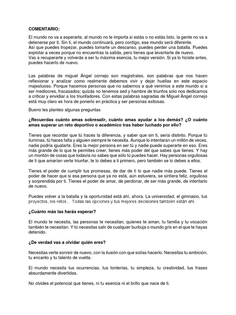 Miguel Angel Cornejo | PDF | Miguel Ángel | Liderazgo
