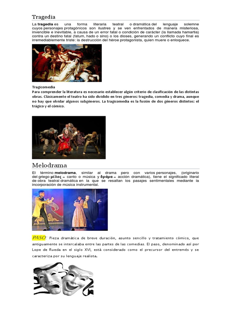 Géneros Teatrales | PDF | Tragedia | Teatro