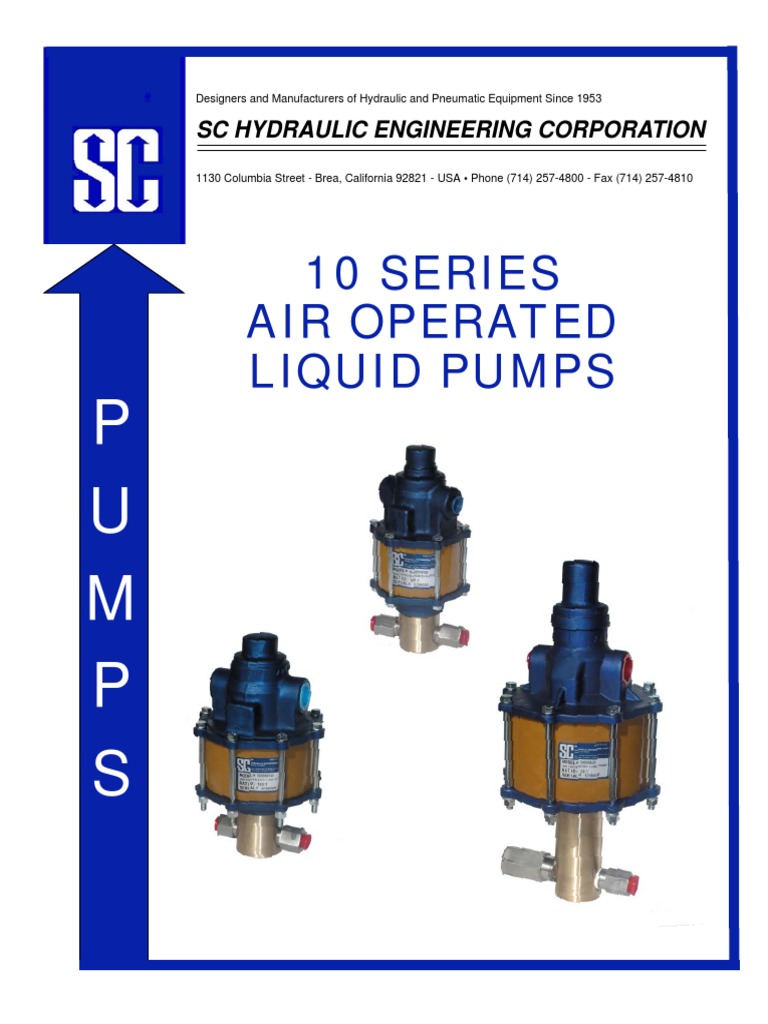 10 Series Air Operated Liquid Pumps: P U M P S | PDF | Pump | Pressure