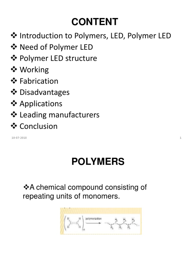 Polymer Led | PDF | Oled | Light Emitting Diode