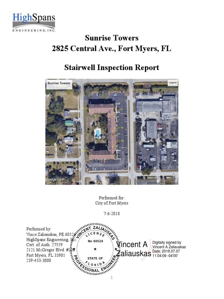 Sunrise Towers Stairs Inspection Report | PDF | Stairs | Architectural ...