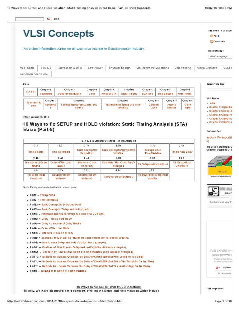 10 Ways To Fix Setup And Hold Violation Static Timing Analysis Sta Basic Part 8 Vlsi