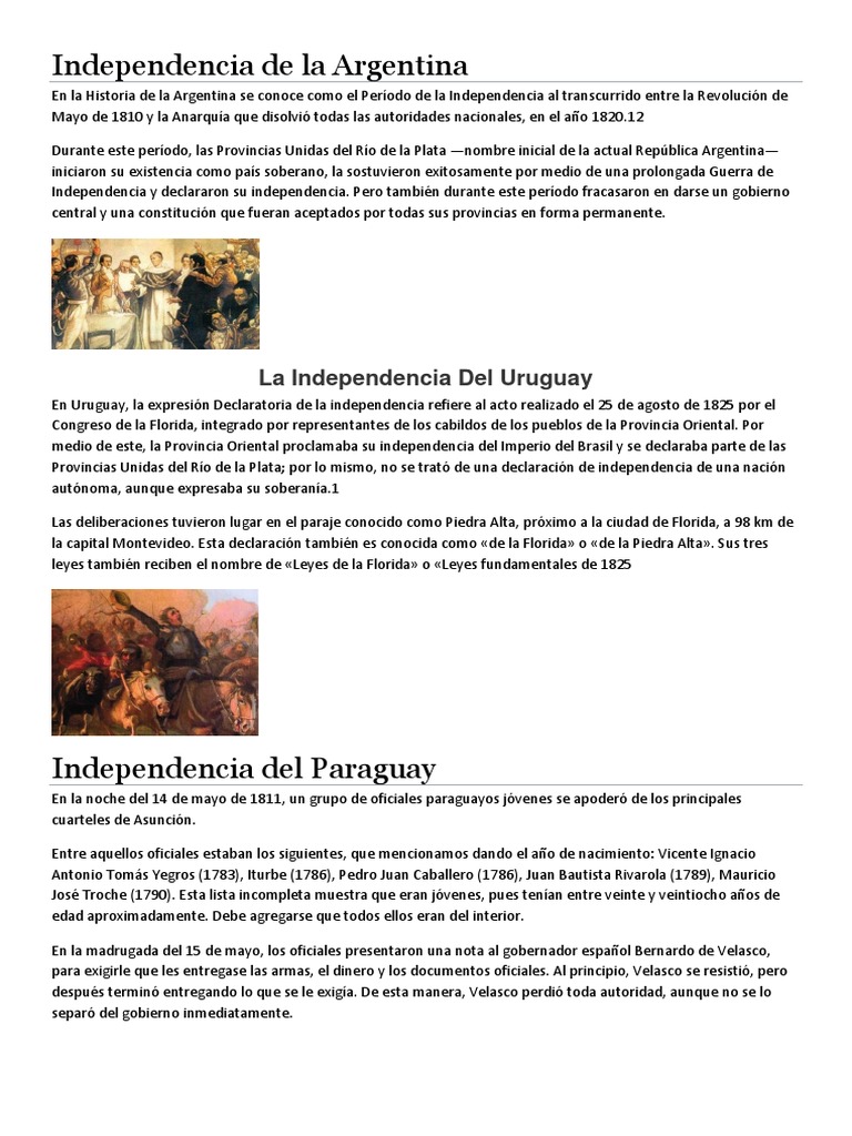 Independencia de La Argentina | PDF | América del Sur | Guerra de la ...