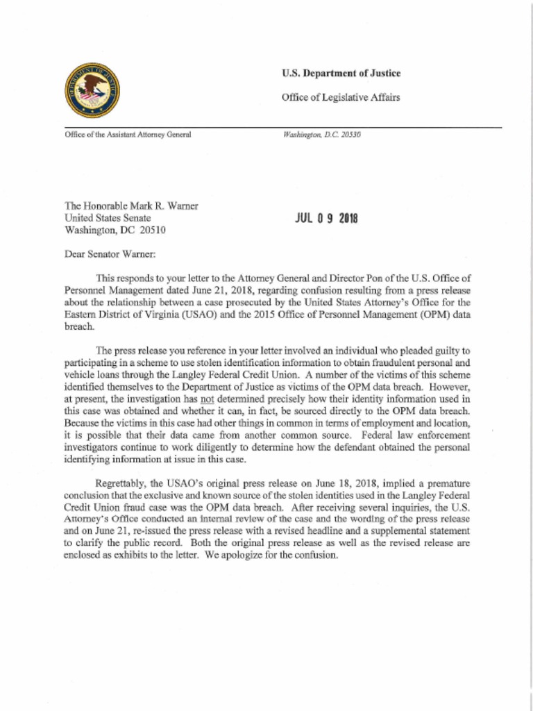 DOJ Letter