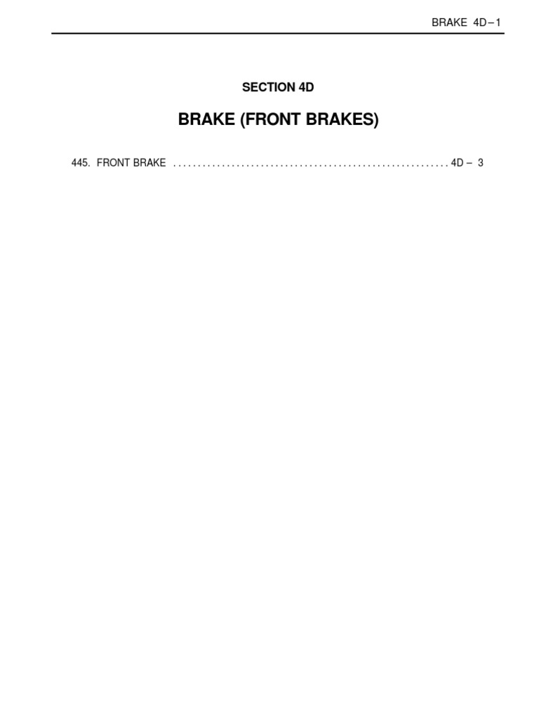 Brake (Front Brakes) | PDF