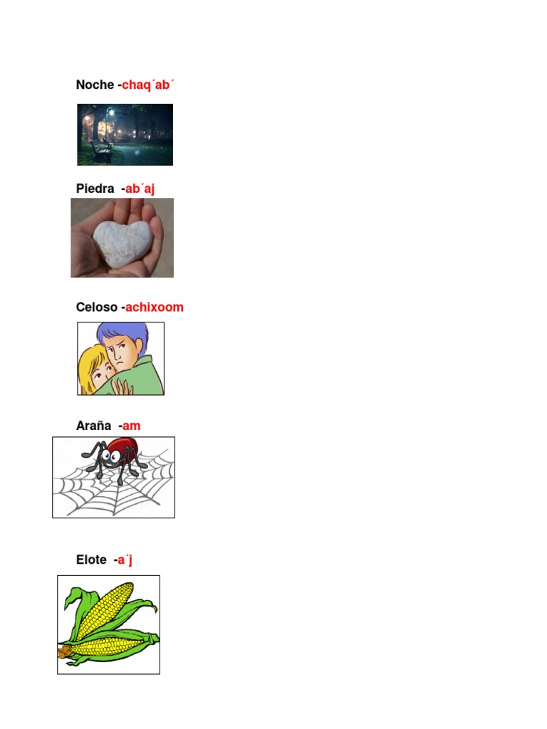 Palabras en Achi e Imagen | PDF