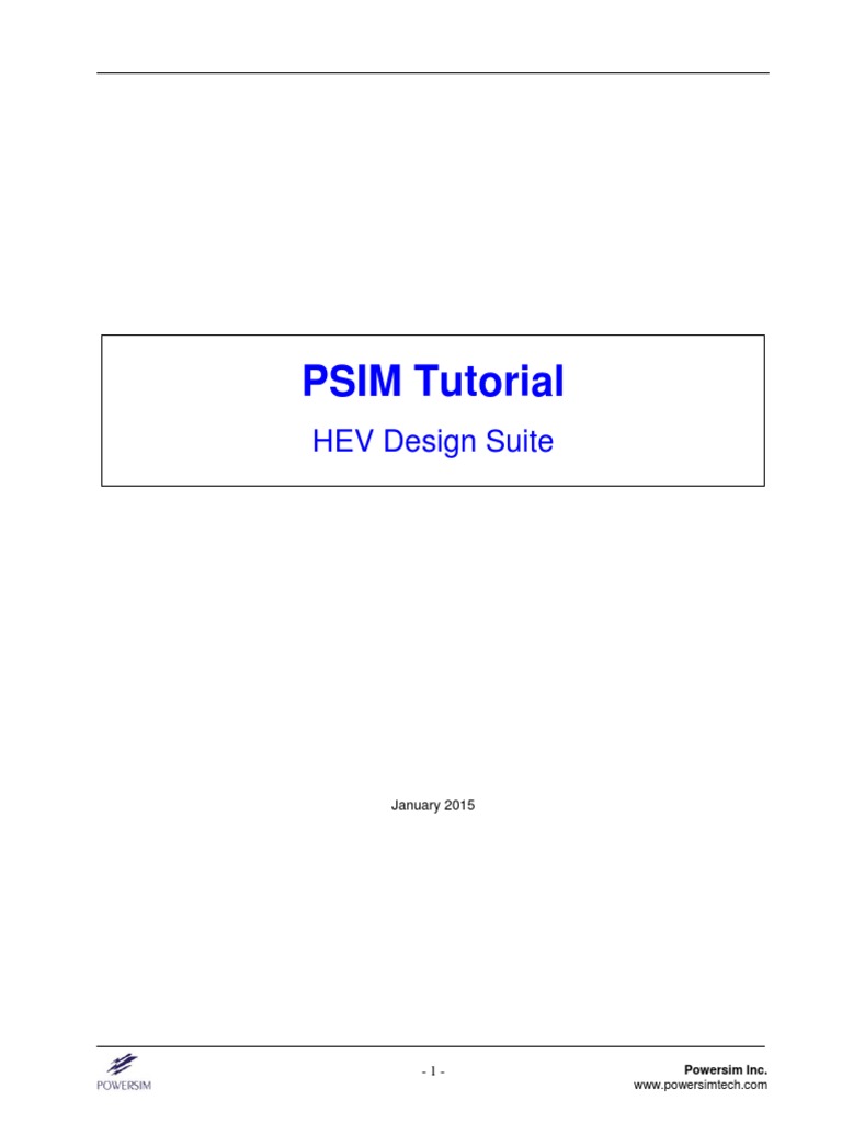HEV Design Suite for Engineers | PDF | Control Theory | Direct Current