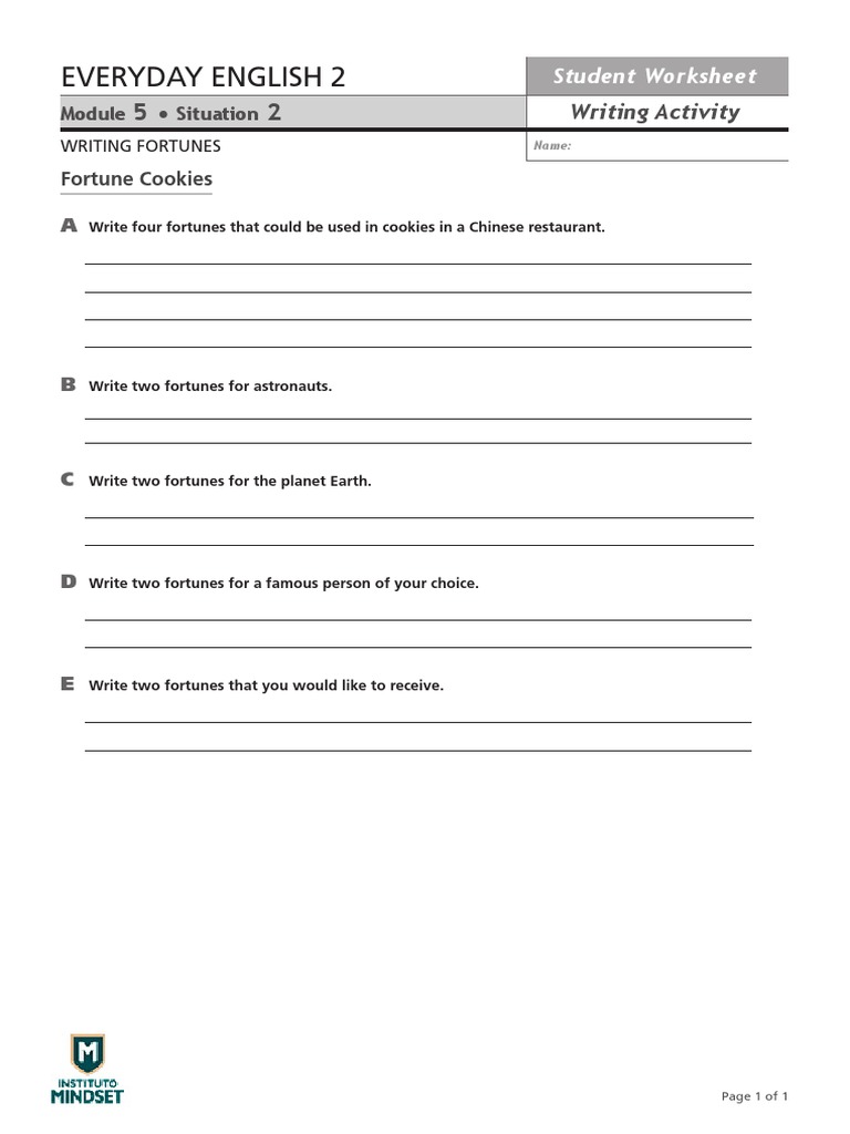 Everyday2 M5 S2 Student Writing | PDF