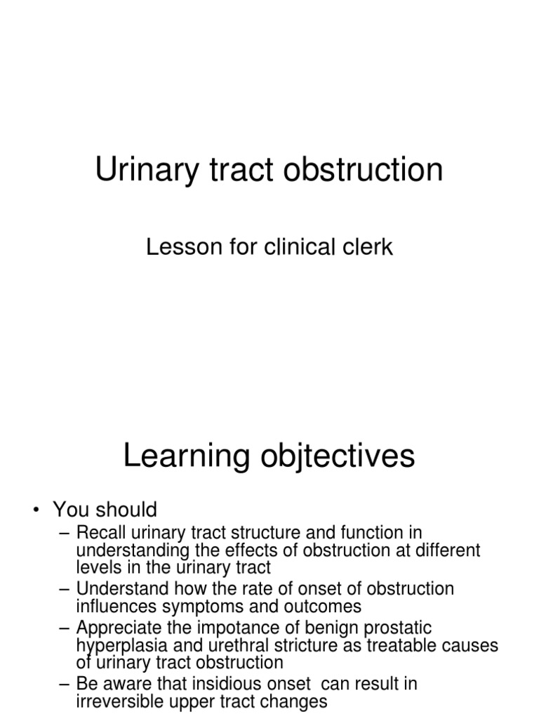 Urinary Tract Obstruction | PDF | Urinary Incontinence | Urinary Bladder