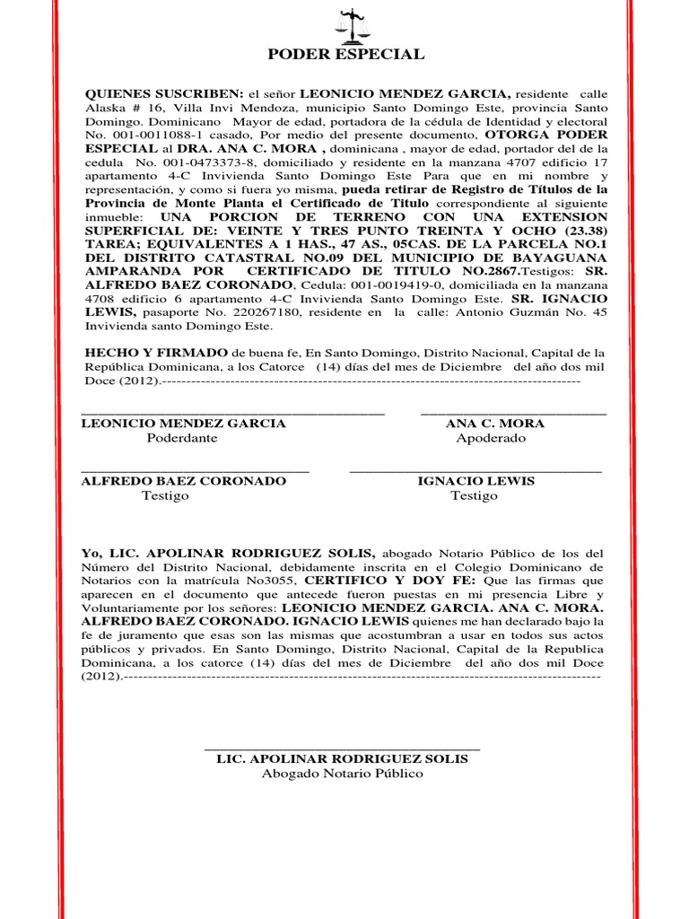 Poder Especial Ana Mora | PDF | República Dominicana | Gobierno