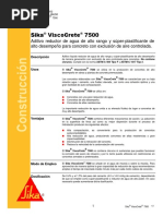 Sika ViscoFlow 20. Ficha Tecnica PDF | PDF | Hormigón | Cemento