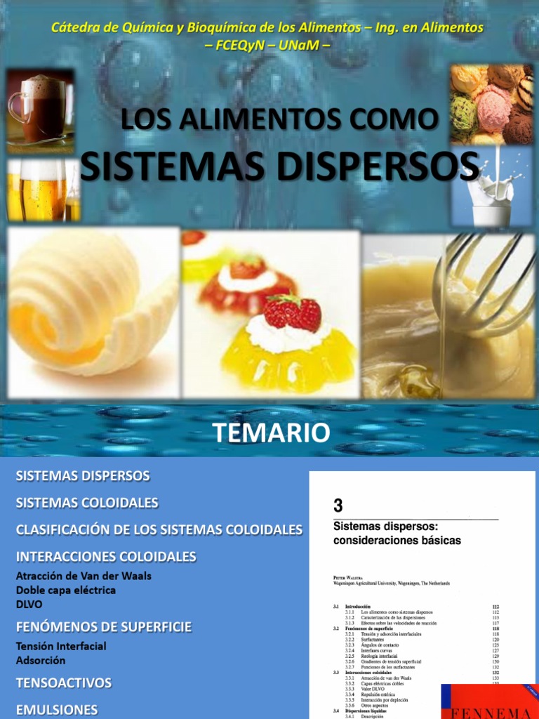 2017 Clase Alimentos Como Sistemas Dispersos | PDF | Coloide | Emulsión