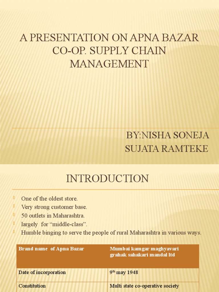 A Presentation On APNA BAZAR CO-OP | PDF | Retail | Foods