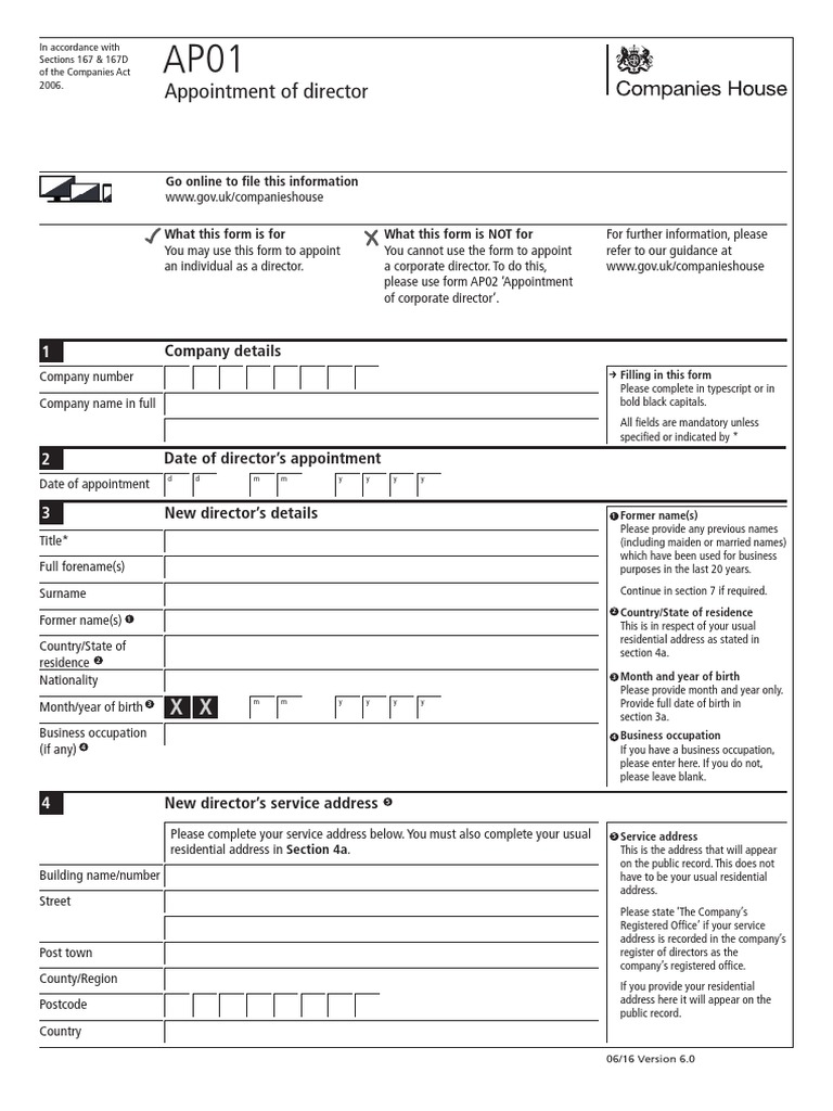 Appointment of Director: Company Details | PDF | Address (Geography ...