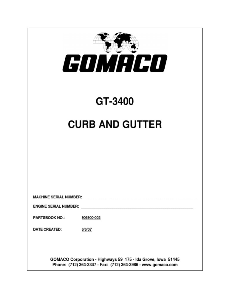 Gomaco GT3400 Smart Cylinder Cable | PDF | Telecommunications