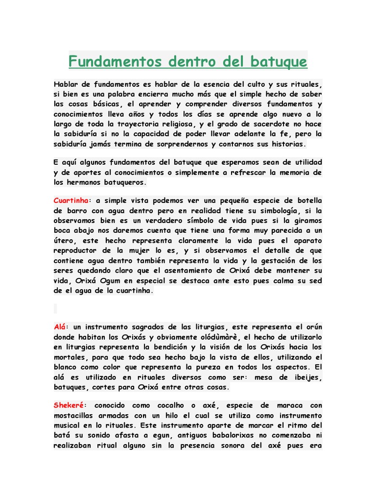 Fundamentos del Batuque | PDF | Los símbolos | Rituales
