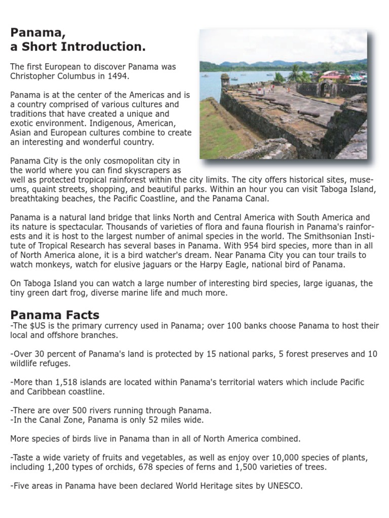 Panama, A Short Introduction | PDF | Panama | Central America