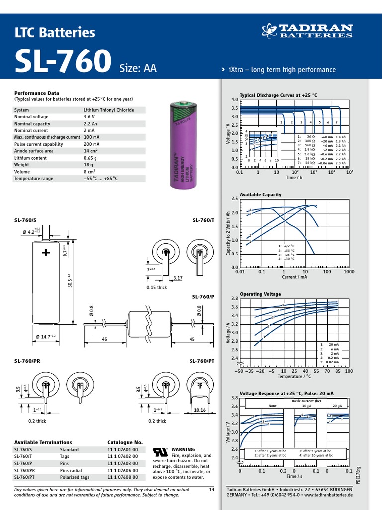 SL 760 | PDF | Battery (Electricity) | Energy Storage