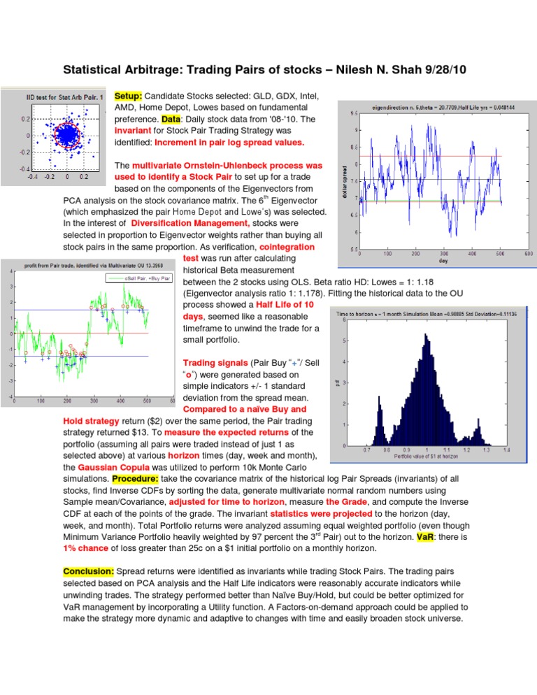 Pair Trading | PDF | Principal Component Analysis | Applied Mathematics