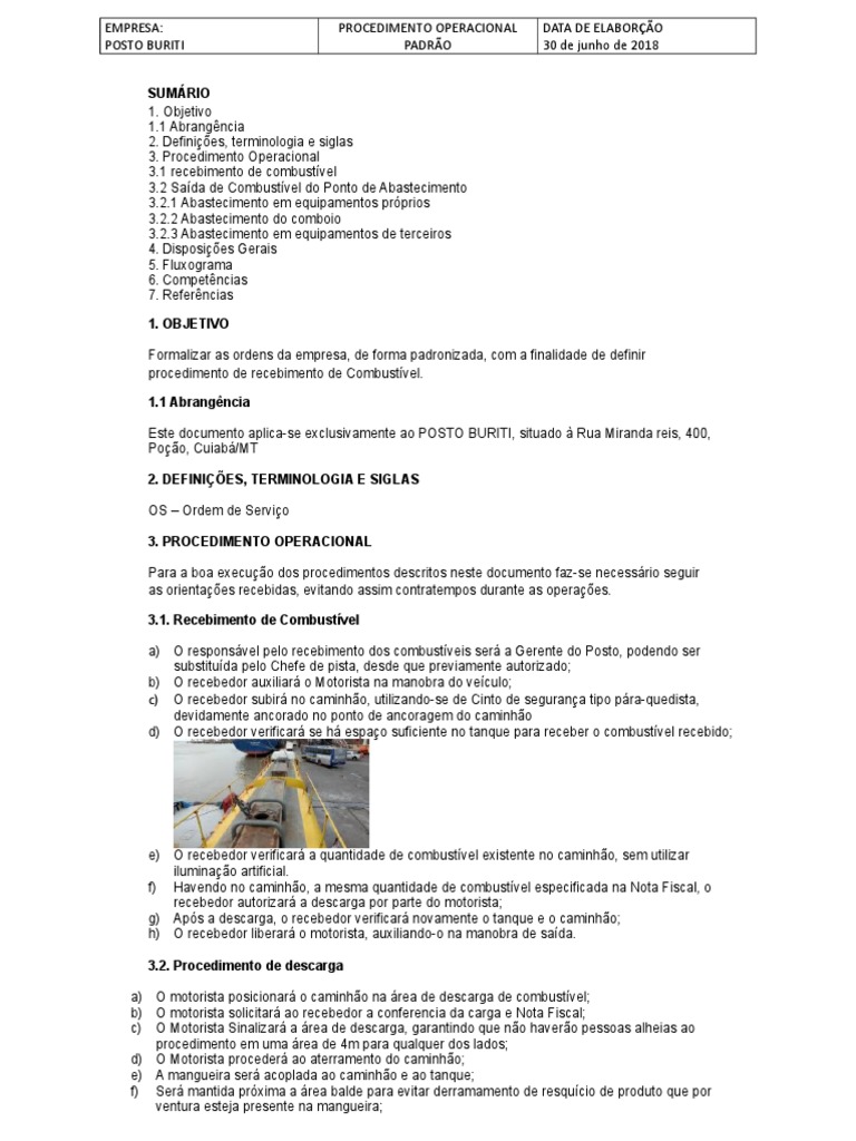 Procedimento Operacional Padrão | PDF | Transporte | Energia e recurso