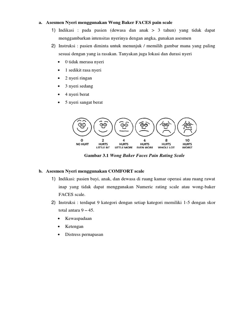 Asesmen Nyeri dengan Skala Wong Baker | PDF