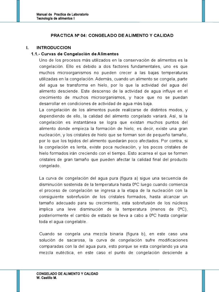 Congelación y Calidad de Alimentos | PDF | Agua | Química