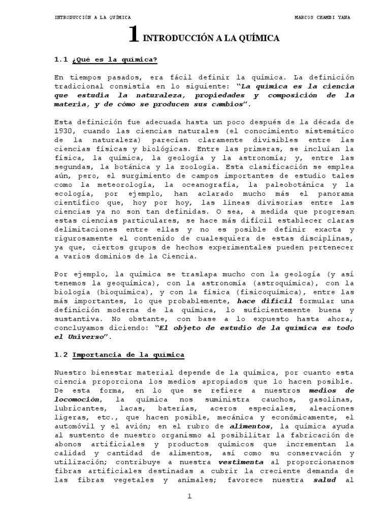 CAP.1 Introducción A La Química | PDF | Alquimia | Química